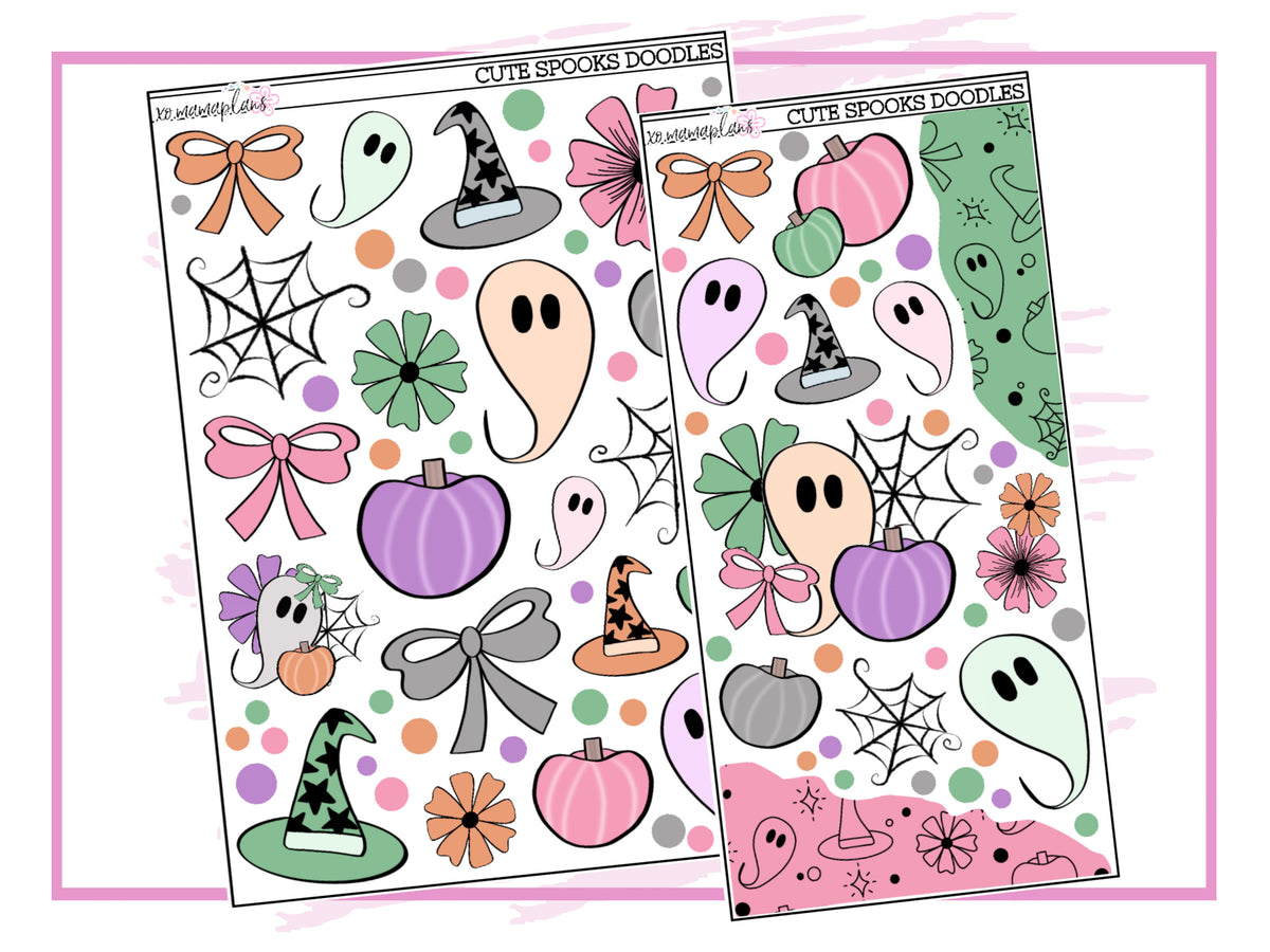 Cute Spooks Doodles Deco Stickers – xoMamaPlans