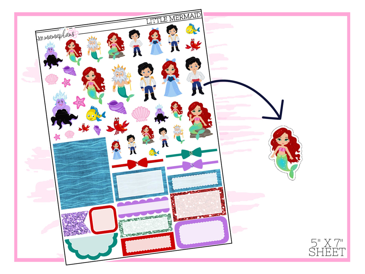 Mermaid Princess Sampler Stickers – xoMamaPlans