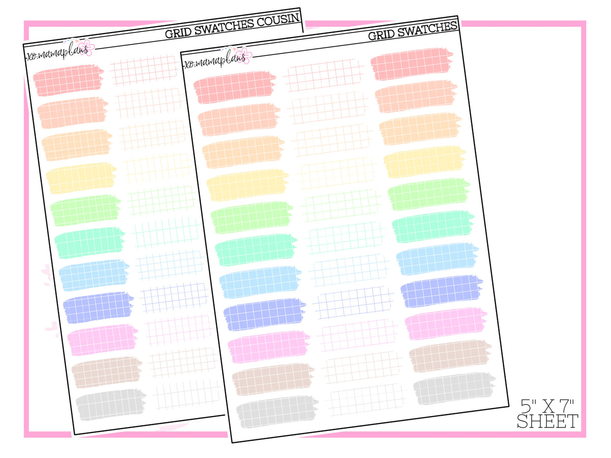 Grid Swatches Box Stickers – xoMamaPlans