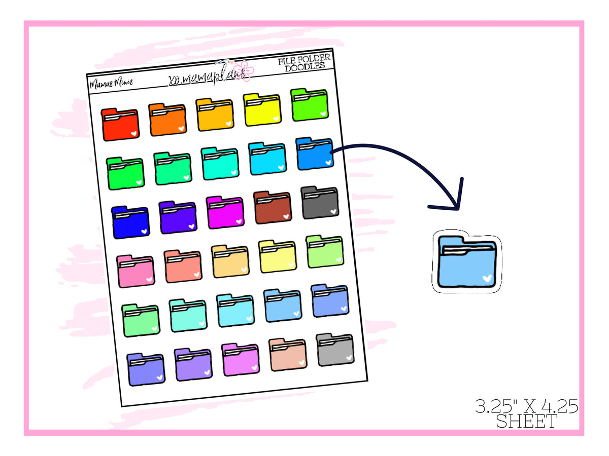 MM- File Folder Doodle Stickers – xoMamaPlans