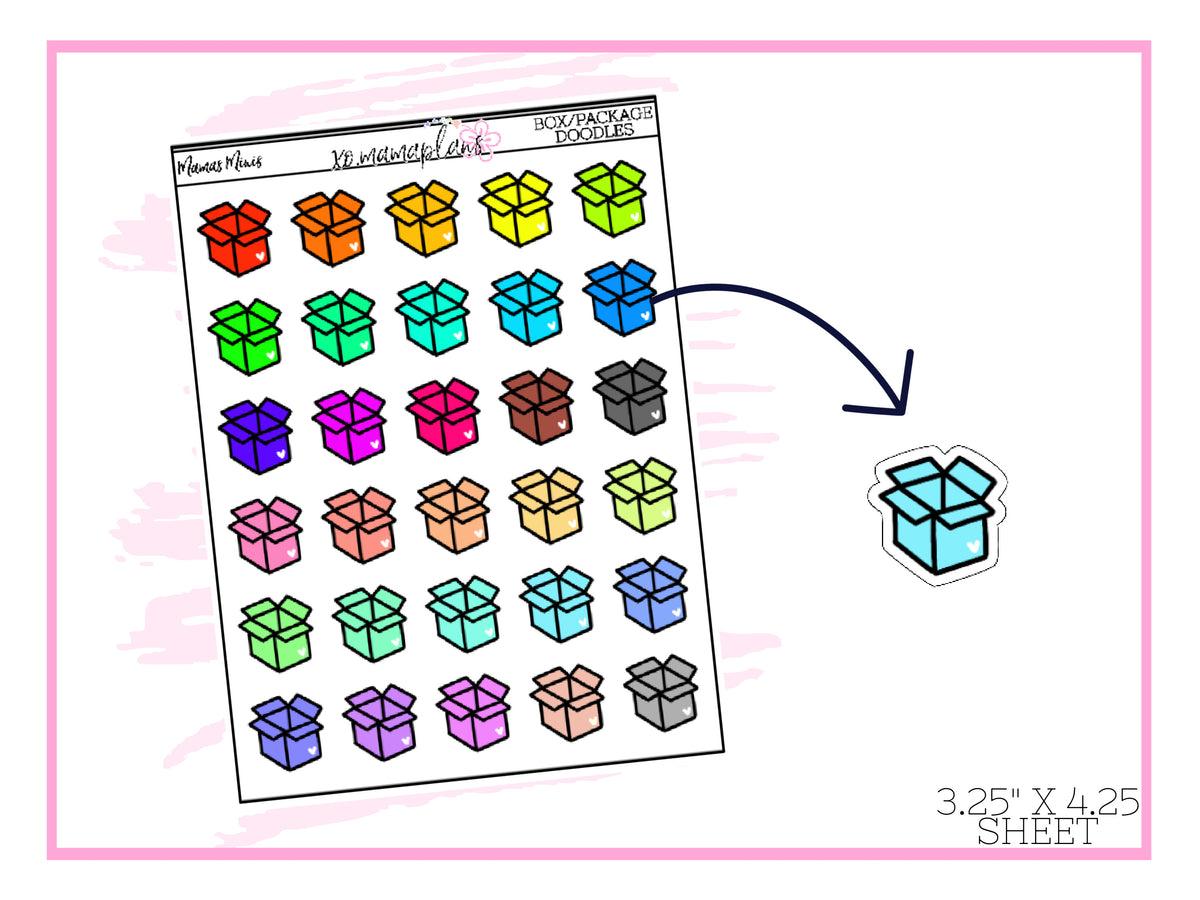 MM- Box/Package Doodle Stickers – xoMamaPlans