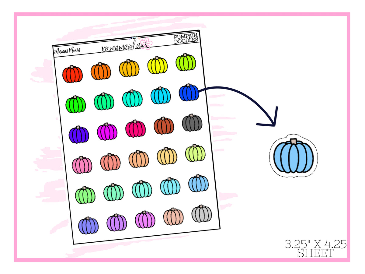 MM- Pumpkin Doodle Stickers – xoMamaPlans