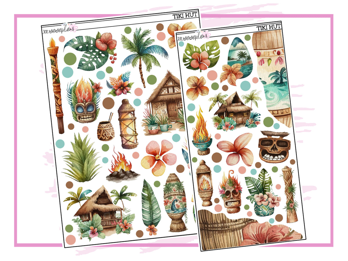 Tiki Hut Deco Stickers – xoMamaPlans