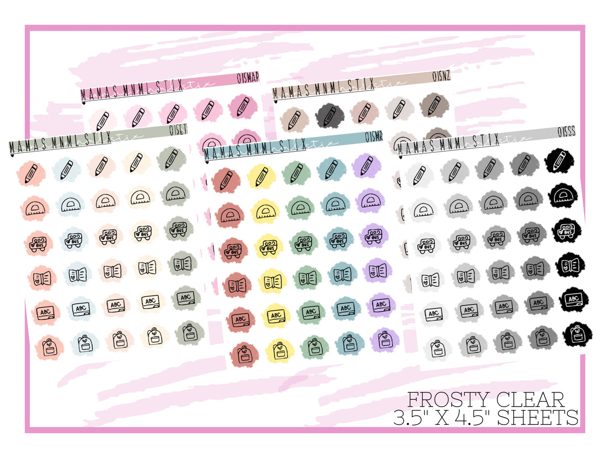 | FINAL STOCK | 015 MNML STIX- School Icons – xoMamaPlans