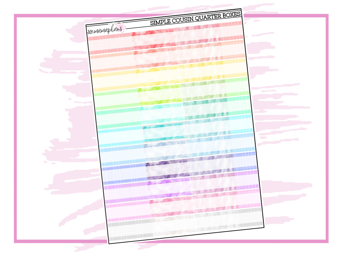 Simple Cousin Quarter Box Stickers – xoMamaPlans